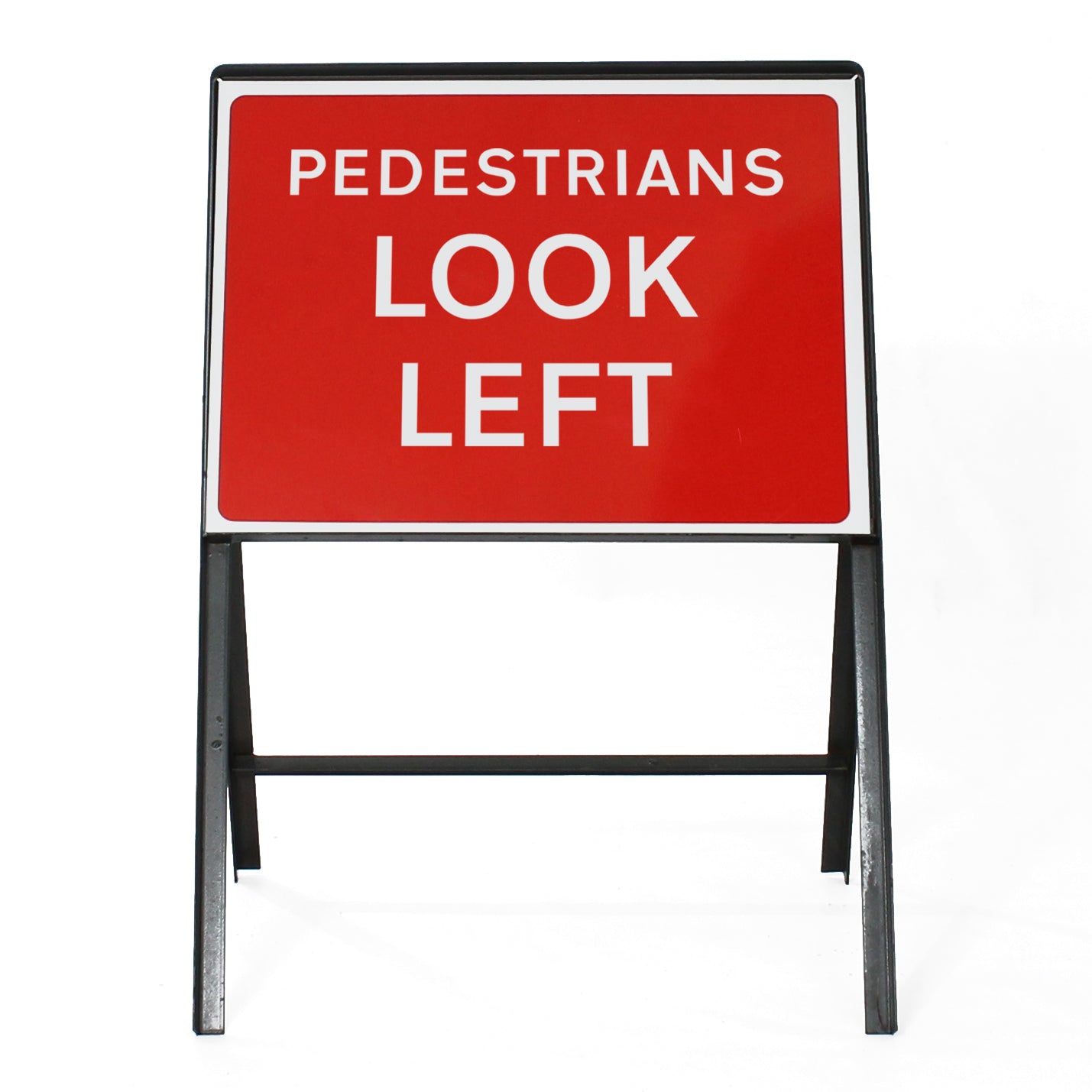 Pedestrians Look Left Metal Sign Face – Start Safety UK