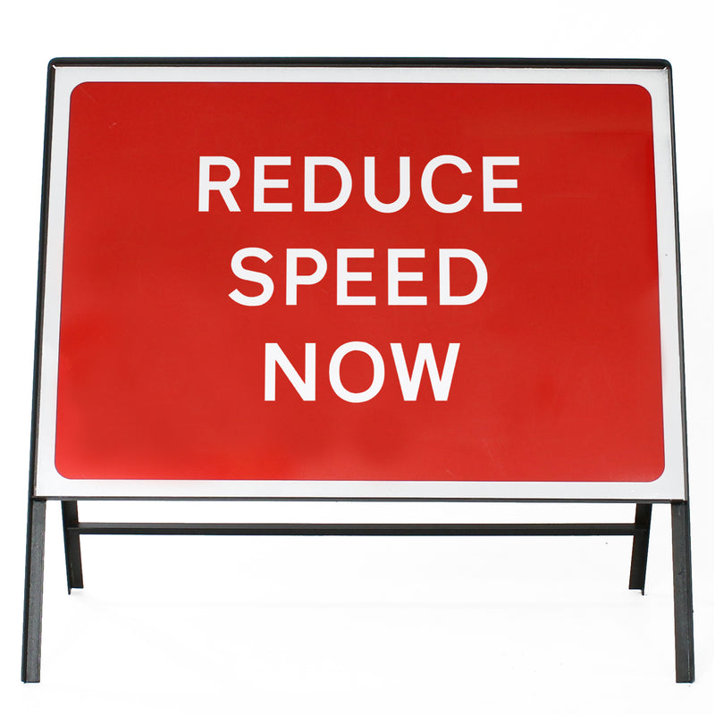 Reduce Speed Now - Zintec Metal Sign Face | 1050x750mm – Start Safety UK