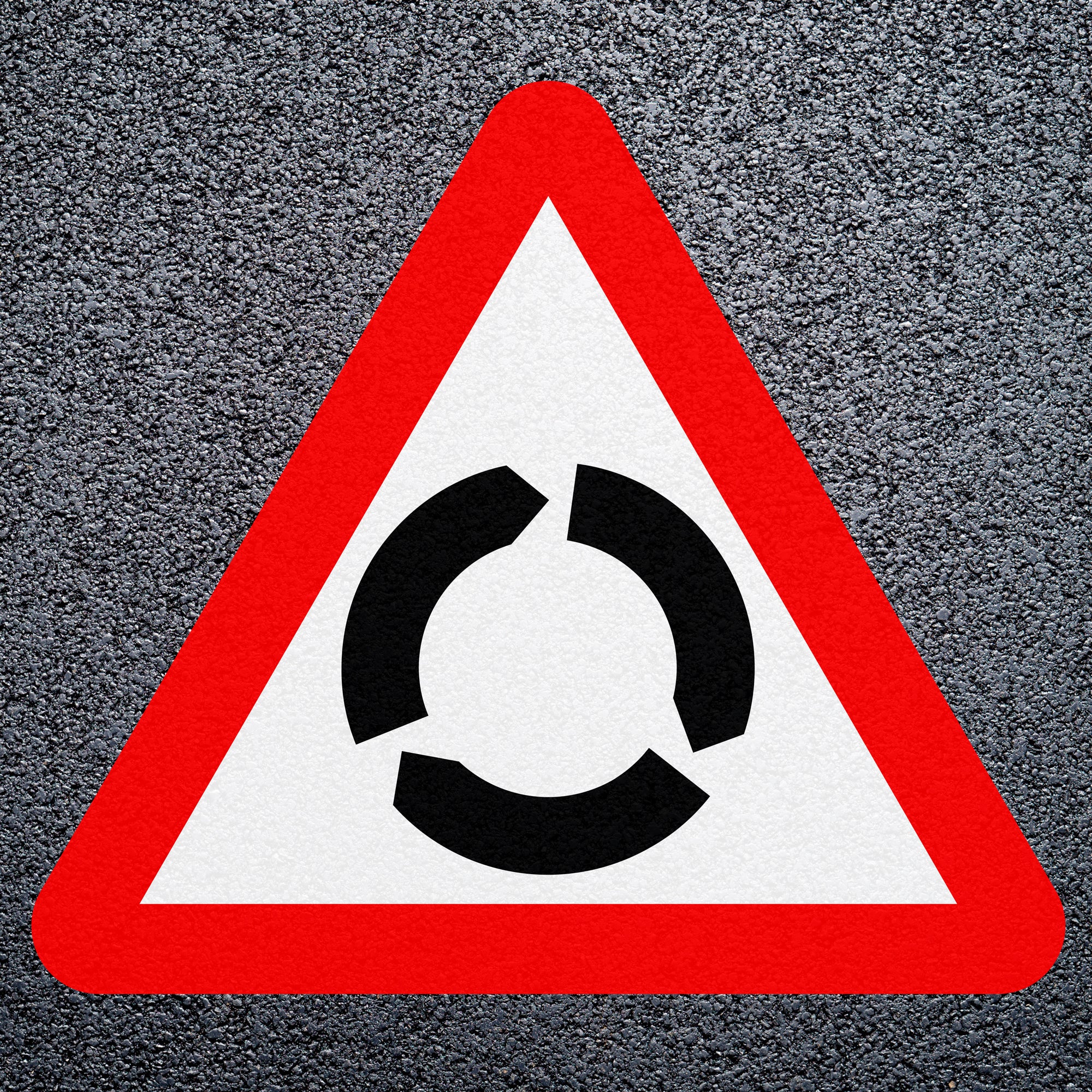 Roundabout Red Triangle Road Marking - Thermoplastic Symbol Dia. 510 ...