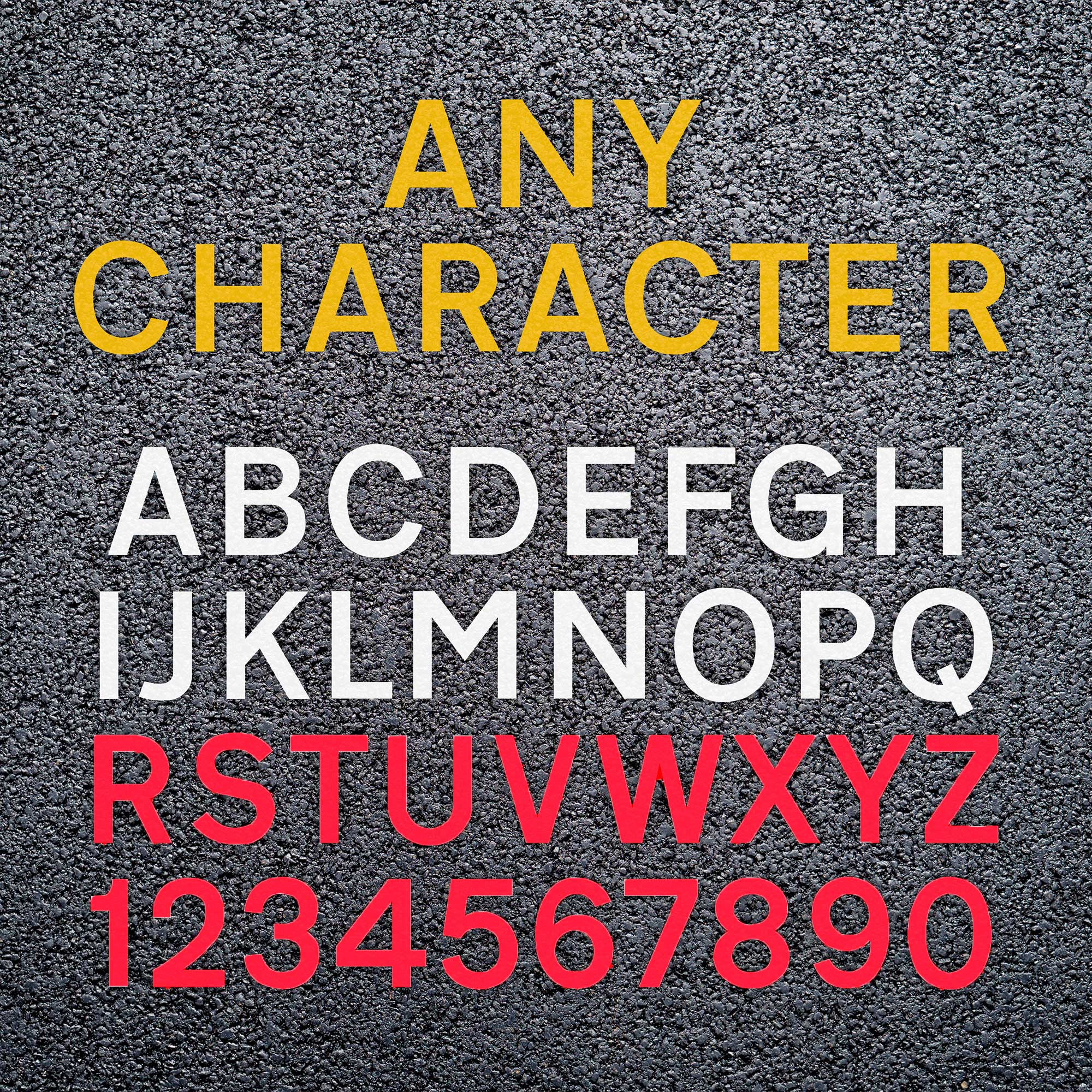 Preformed Thermoplastic Numbers & Letters - Road Markings - 100mm ...