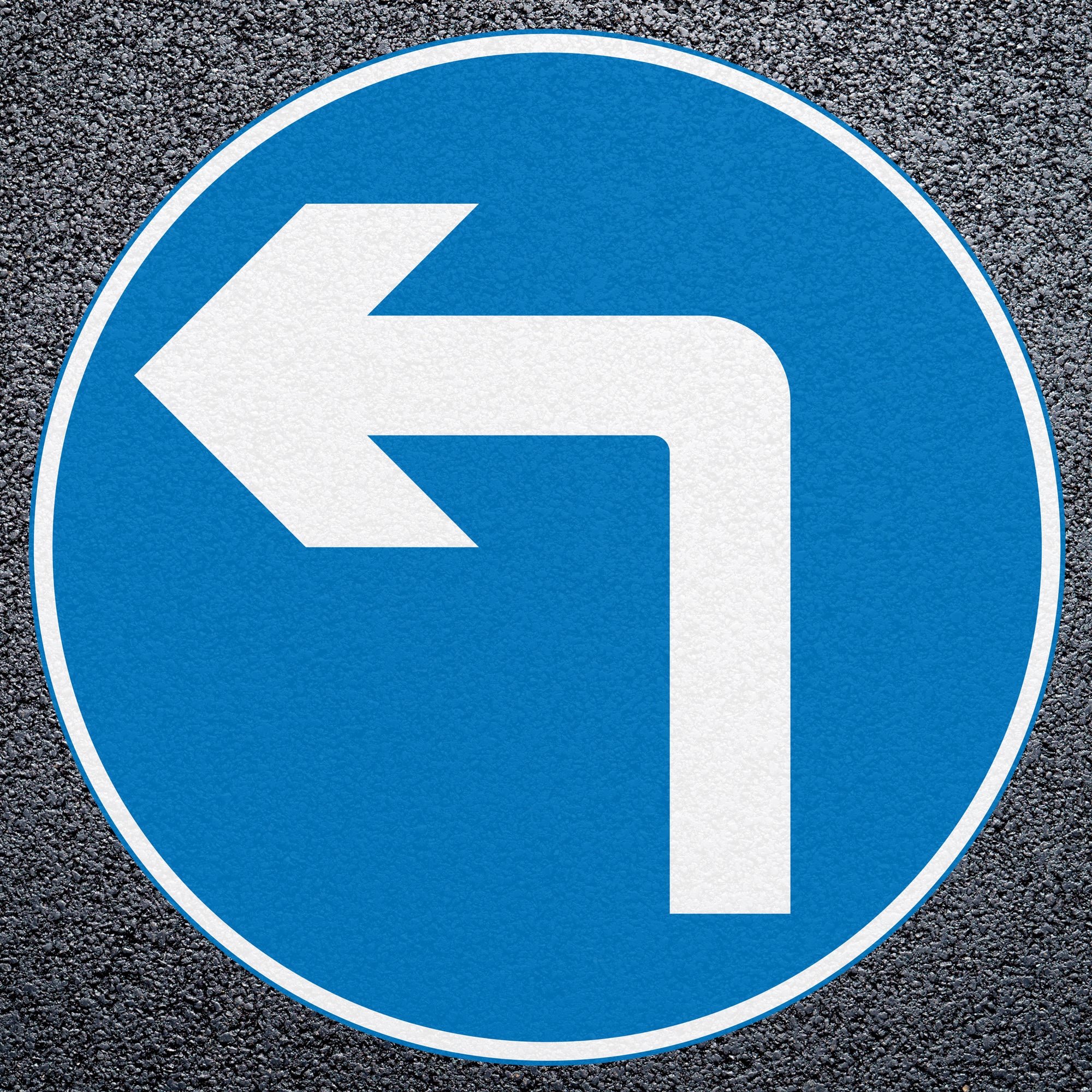 Left Turn Road Marking - Thermoplastic Roundel Dia. 609 – Start Safety UK