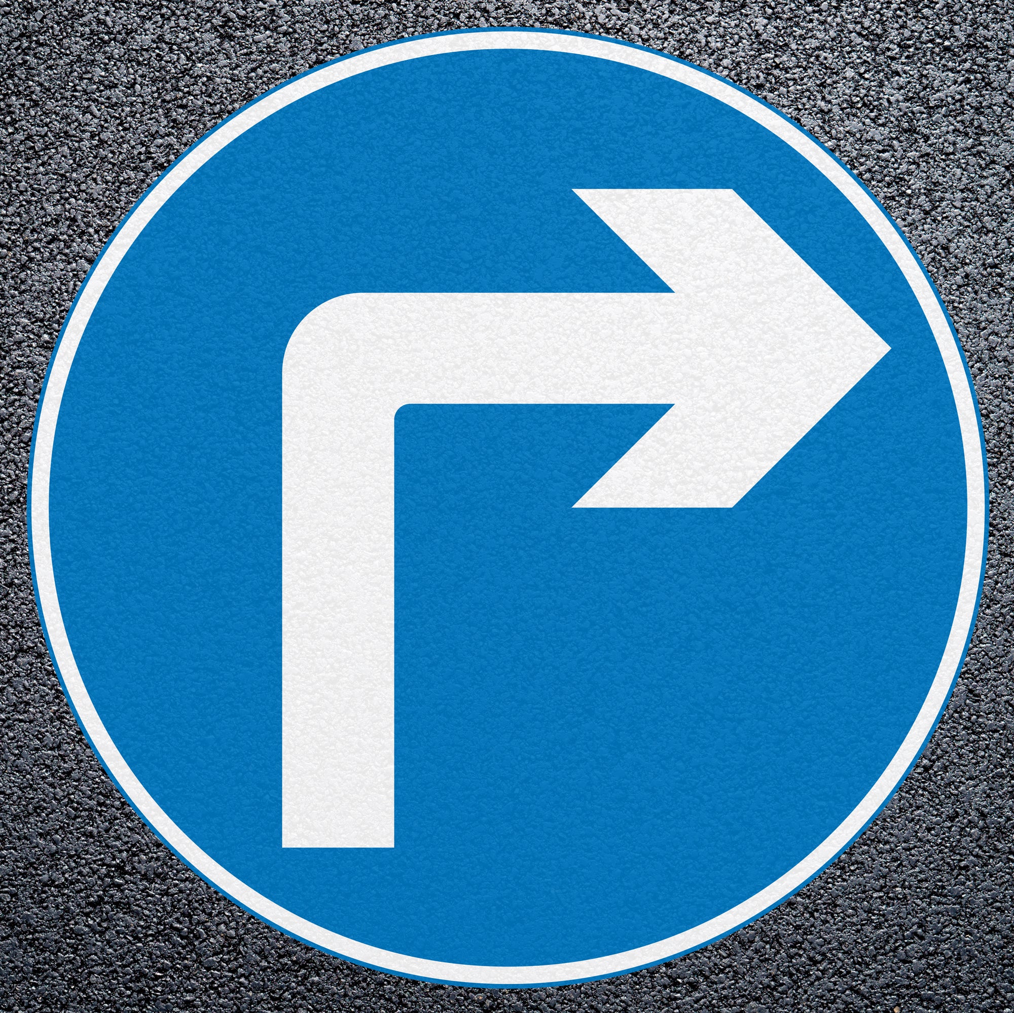 Right Turn Ahead Road Marking - Thermoplastic Roundel Dia. 609 – Start ...