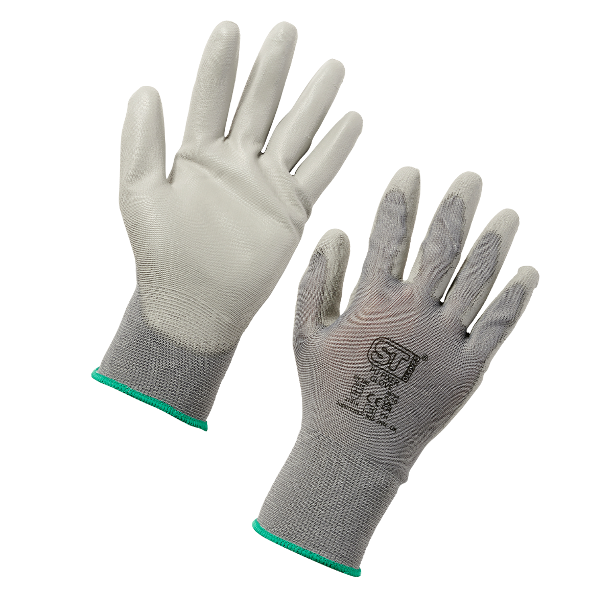 Supertouch Nylon/PU Palm Coated Grey/Black Fixer Precision Gloves ...