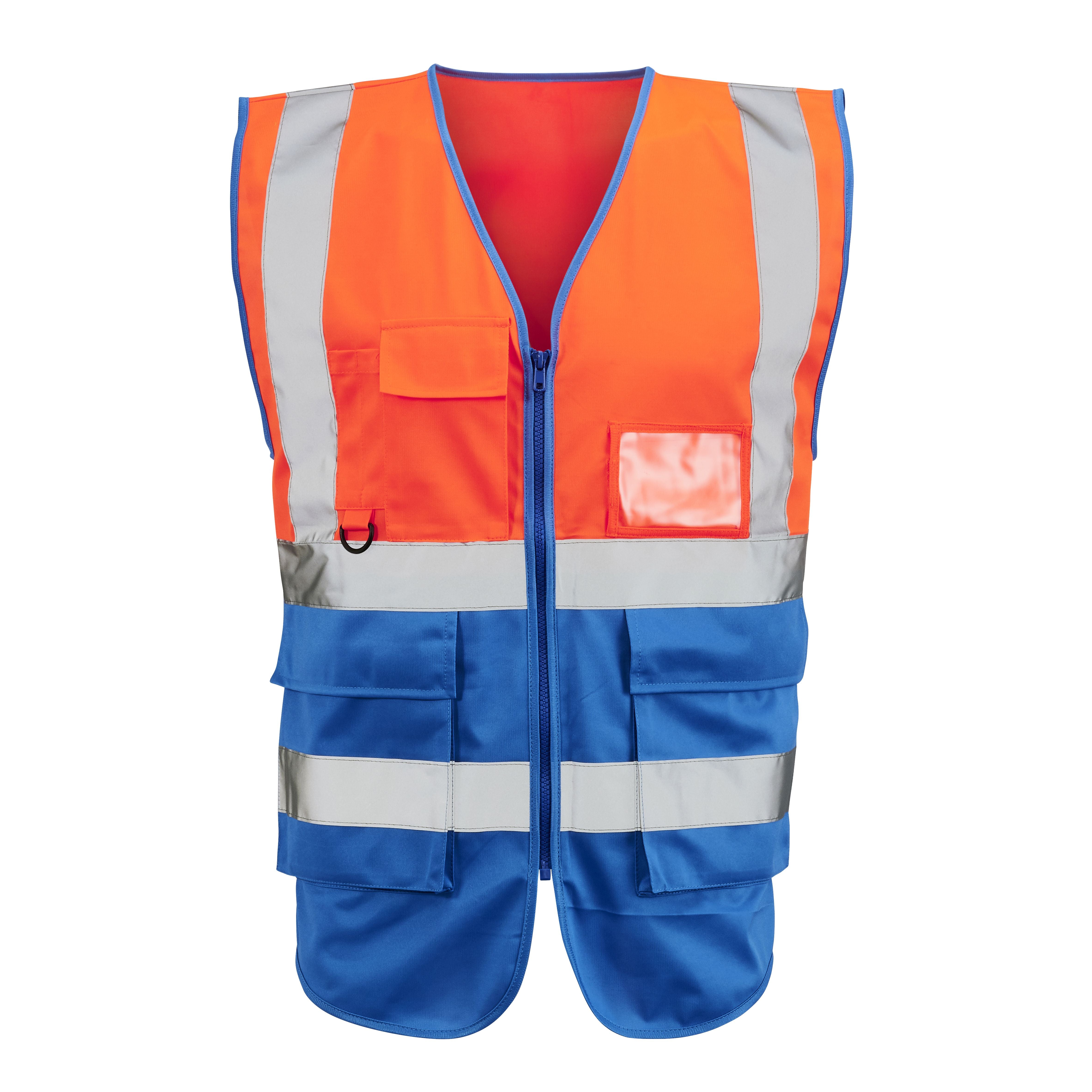 Supertouch Hi-Vis Orange/Royal Blue Executive Vest | Start Safety UK