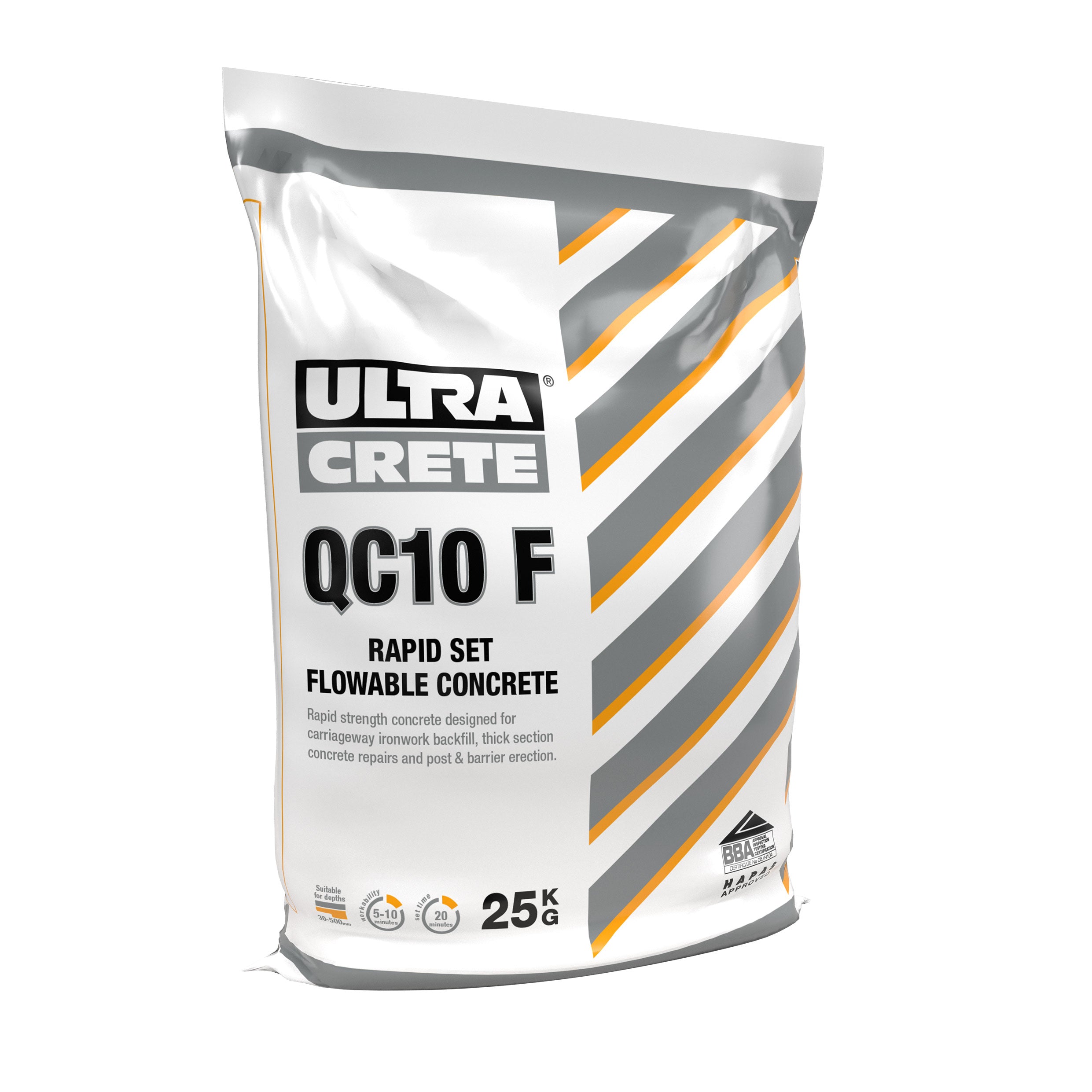 UltraCrete QC10 F 10mm Rapid Set Flowable Concrete 25kg | Start Safety UK