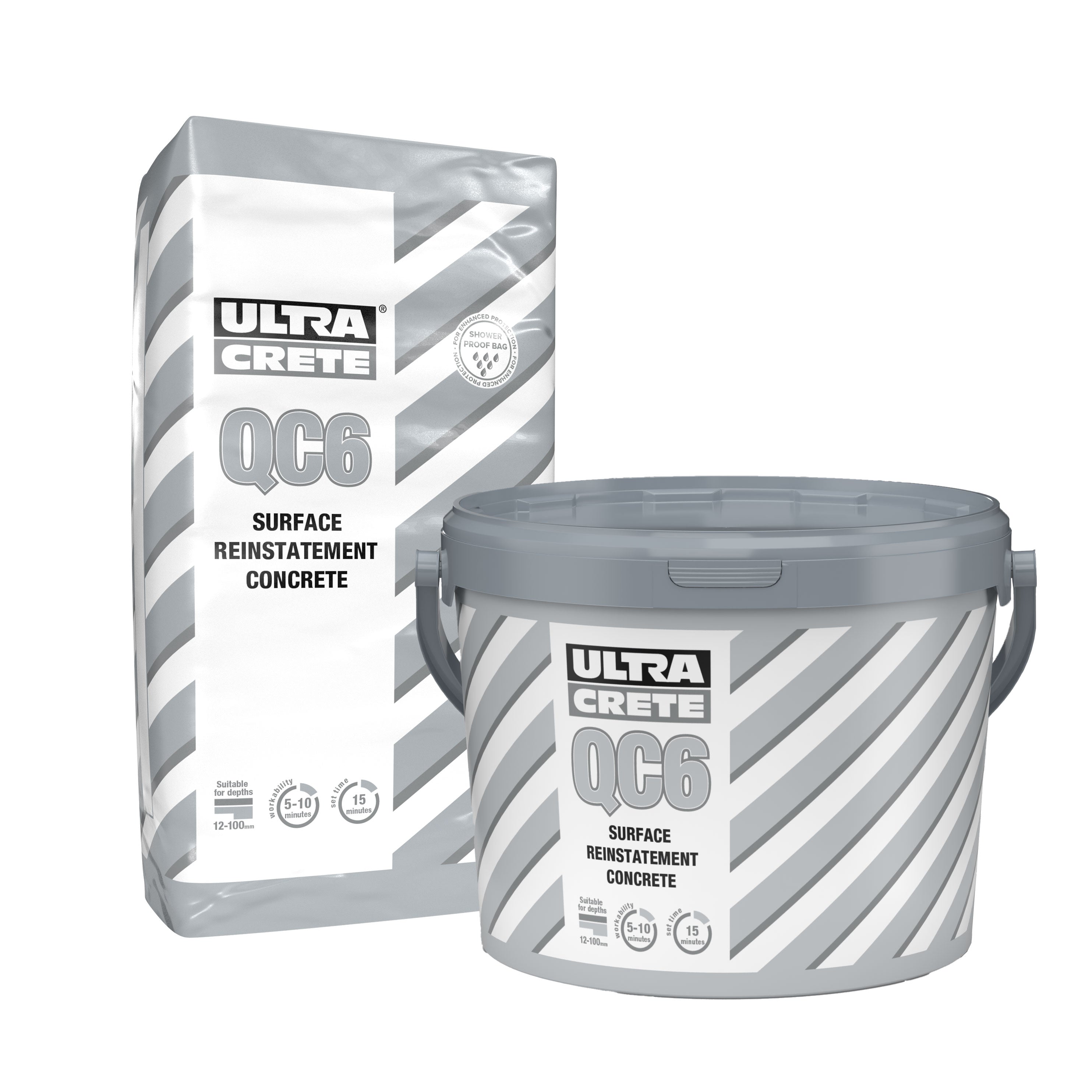 UltraCrete QC6 6mm Quick Set Surface Reinstatement Concrete 25kg Bag ...