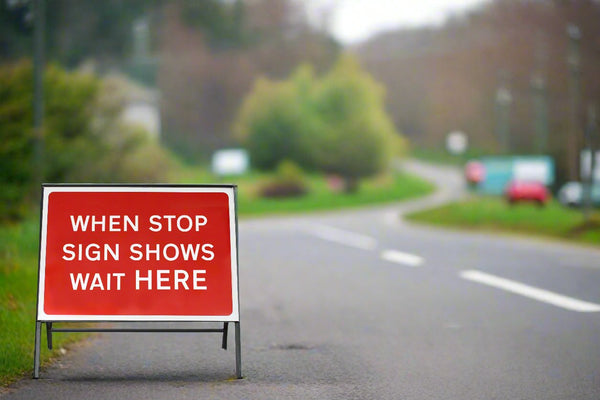 When Stop Sign Shows Wait Here Sign - Zintec Metal Sign Dia 7011 Face ...